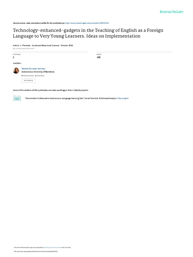 Technology-Enhanced-Gadgets in The Teaching of English As A Foreign ...