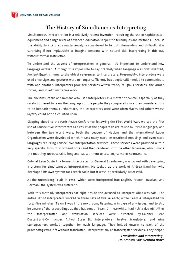 Simultaneous Interpreting | PDF | Language Interpretation | Human Communication