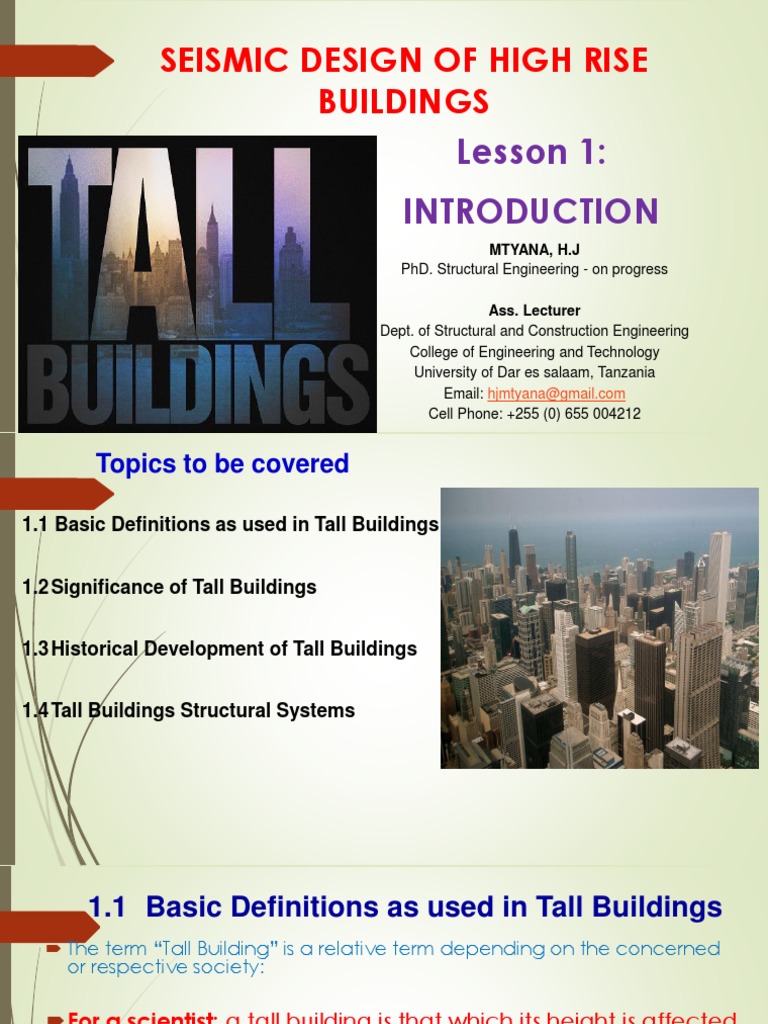 Lecture 1-INTRODUCTION TO HIGH RISE BUILDINGS PDF | Download Free PDF ...