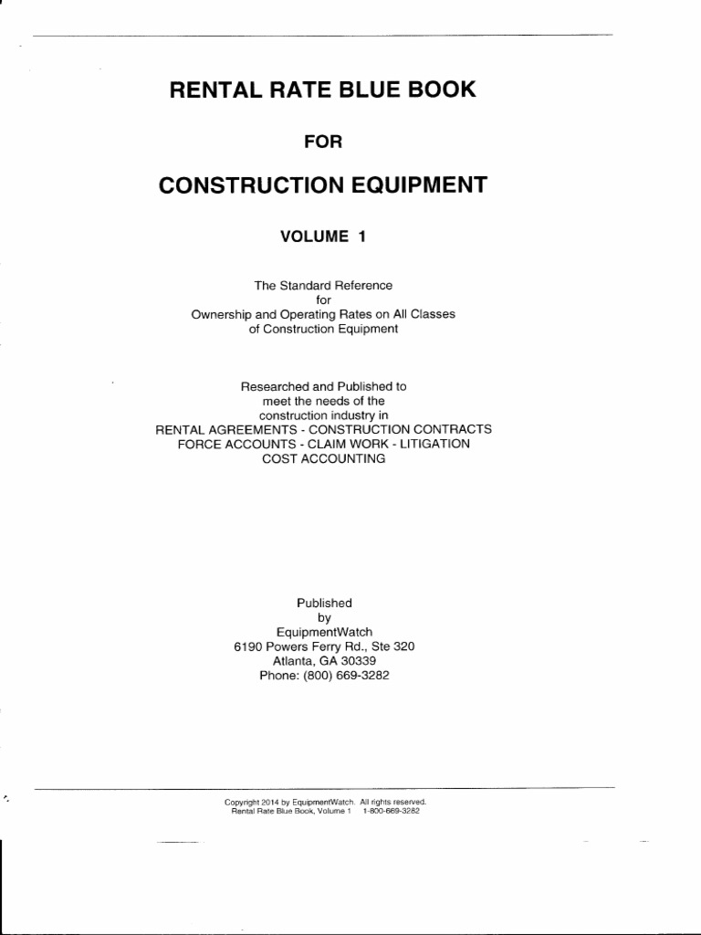Rental Rate Blue Book | PDF | Books