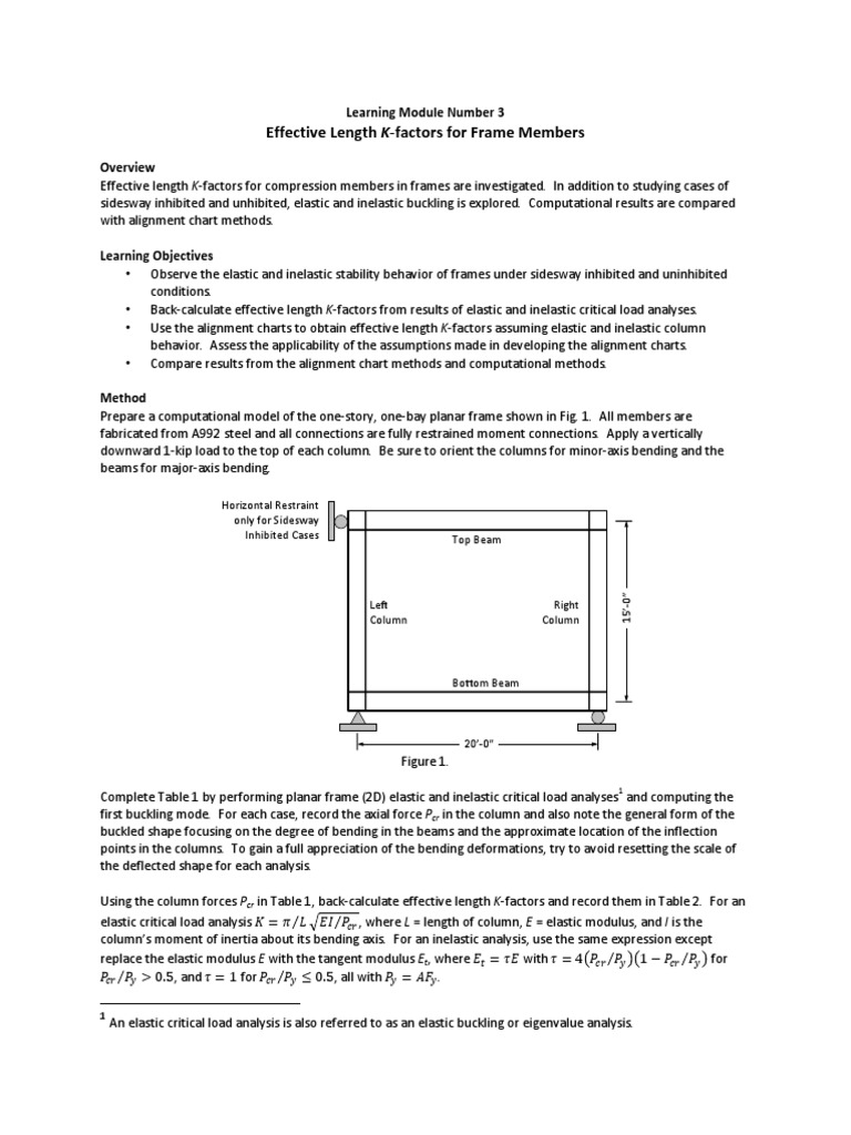 Effective Length K - Factors For Frame Members | PDF | Buckling | Bending
