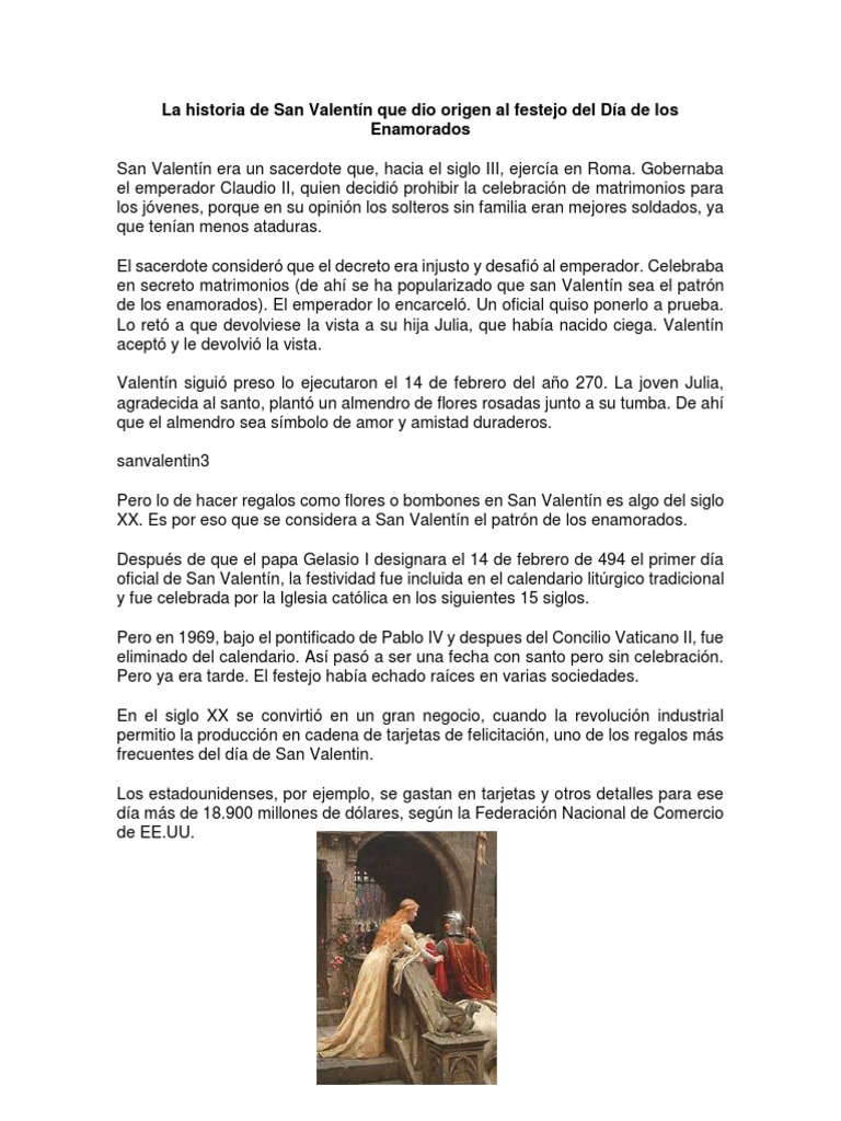 Origen y Leyenda de San Valentín | PDF | Entretenimiento (general)