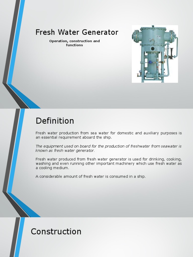 Fresh Water Generator: Operation, Construction and Functions | PDF ...