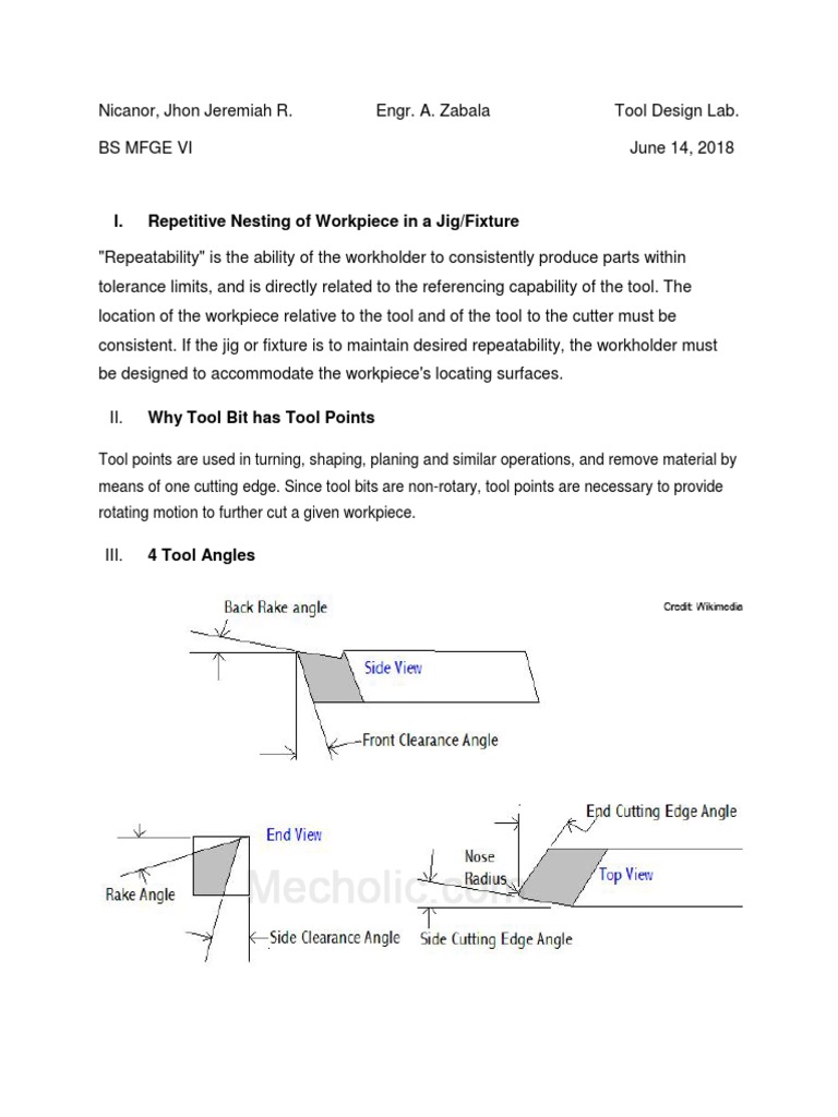 I. Repetitive Nesting of Workpiece in A Jig/Fixture | PDF | Lever | Screw