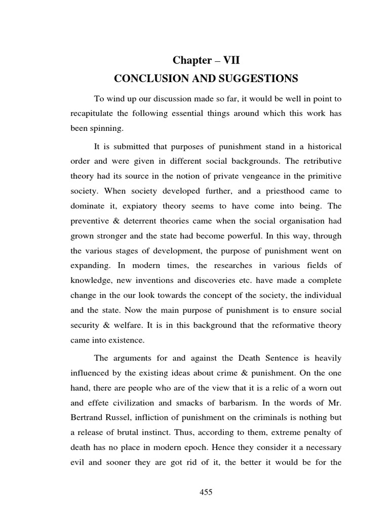 13 - Conclusion and Suggestion | PDF | Capital Punishment | Crime ...