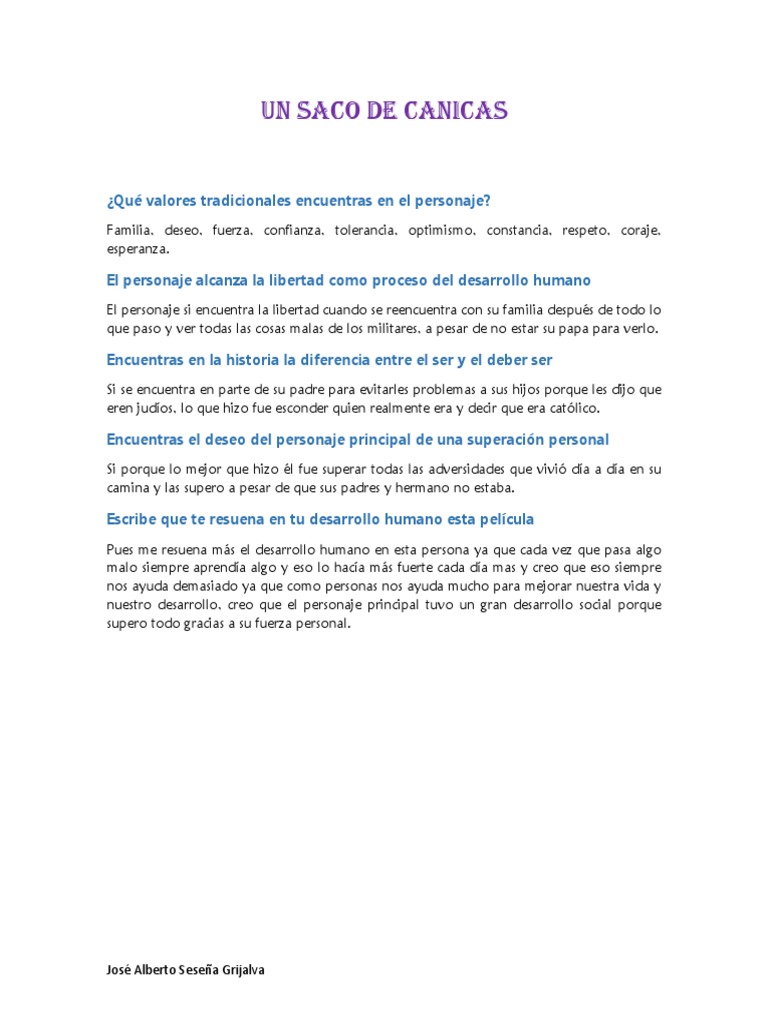 Un Saco de Canicas | PDF