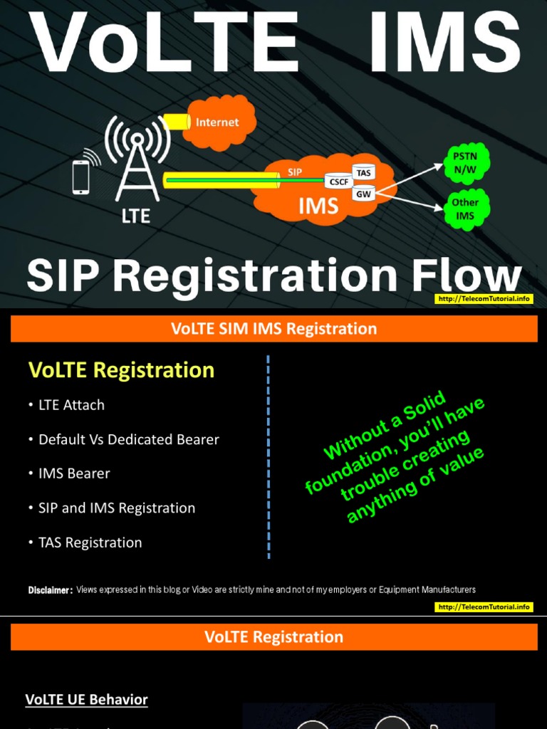 IMS Registration Call Flow Procedure VoLTE SIP PDF | PDF | Ip ...
