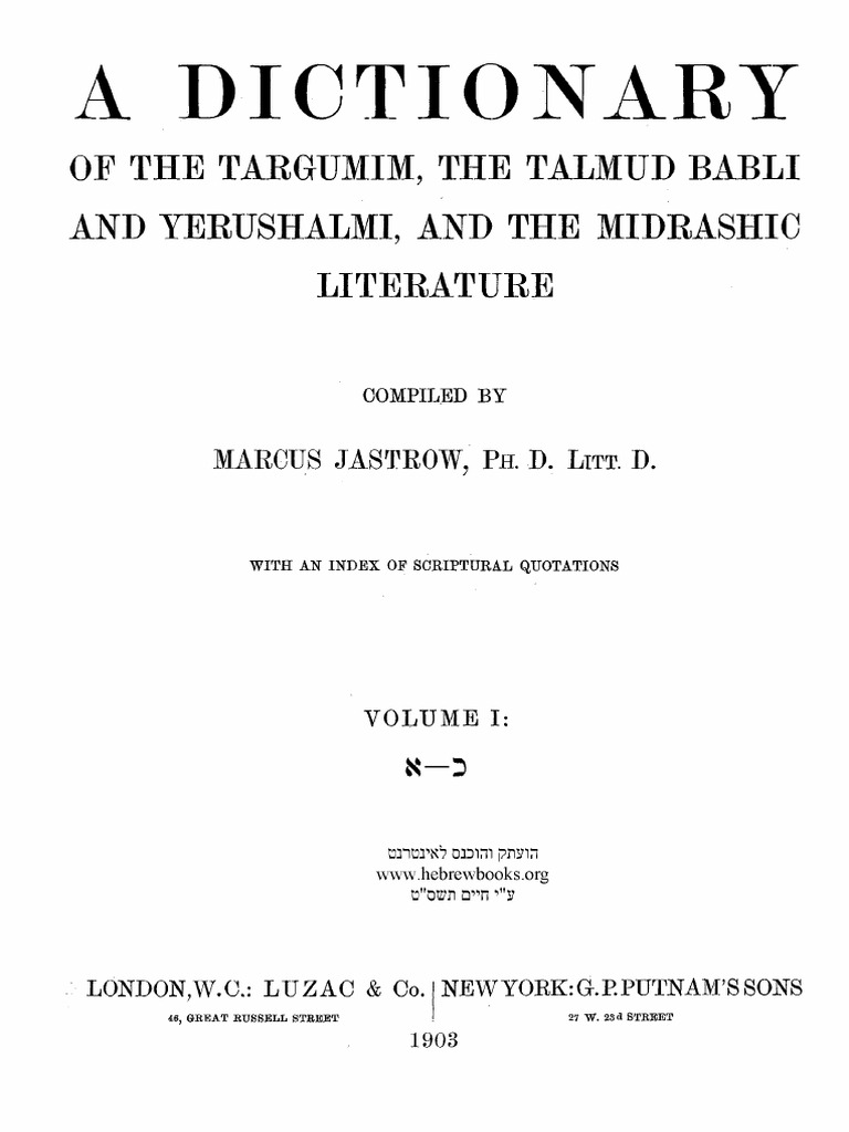 Talmud Bavli and Yerushalmi and The Midrashot Literature - Dictionary ...