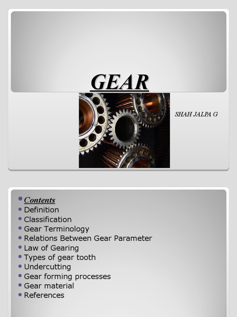 Gear | PDF | Gear | Mechanical Engineering