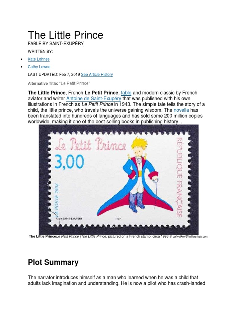 Little Prince Summary | PDF | The Little Prince