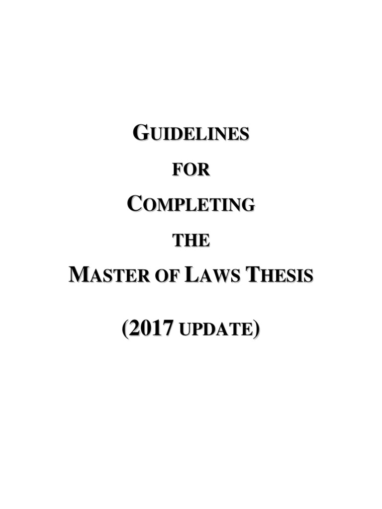LLM Thesis Completion Guidelines | PDF | Thesis | Academic Degree