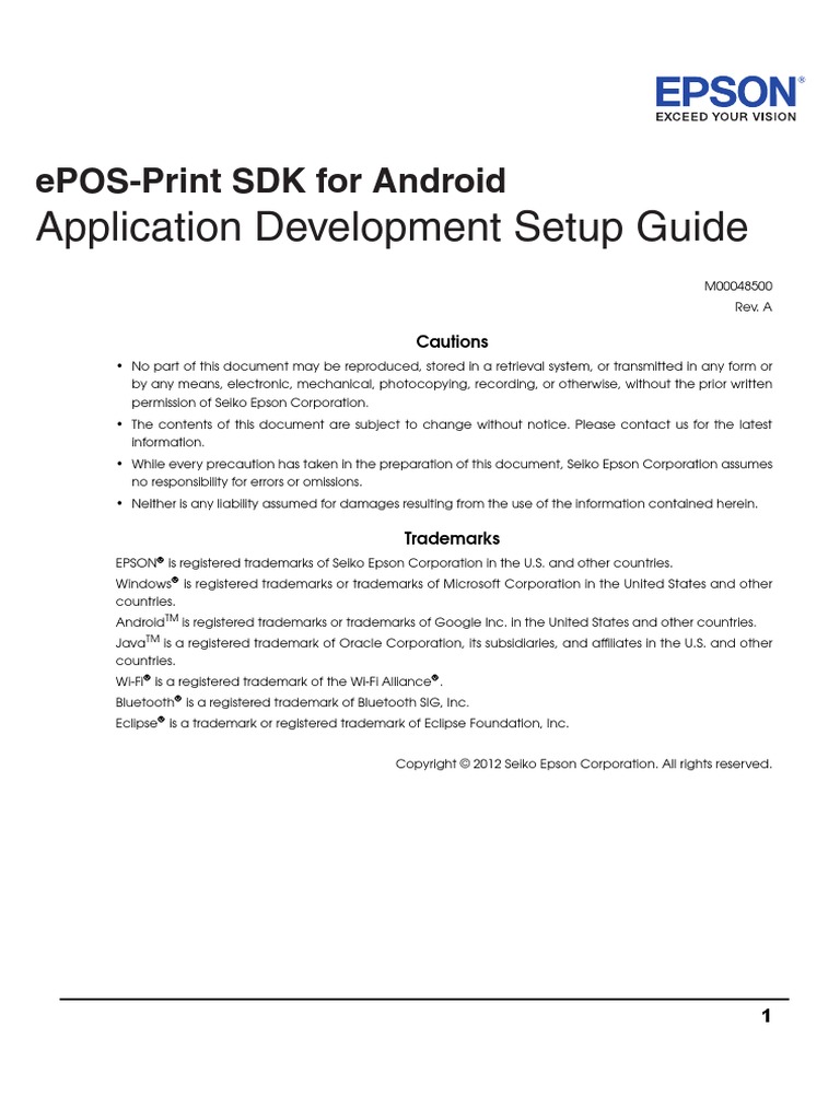 Application Development Setup Guide: ePOS-Print SDK For Android | PDF | Eclipse (Software ...