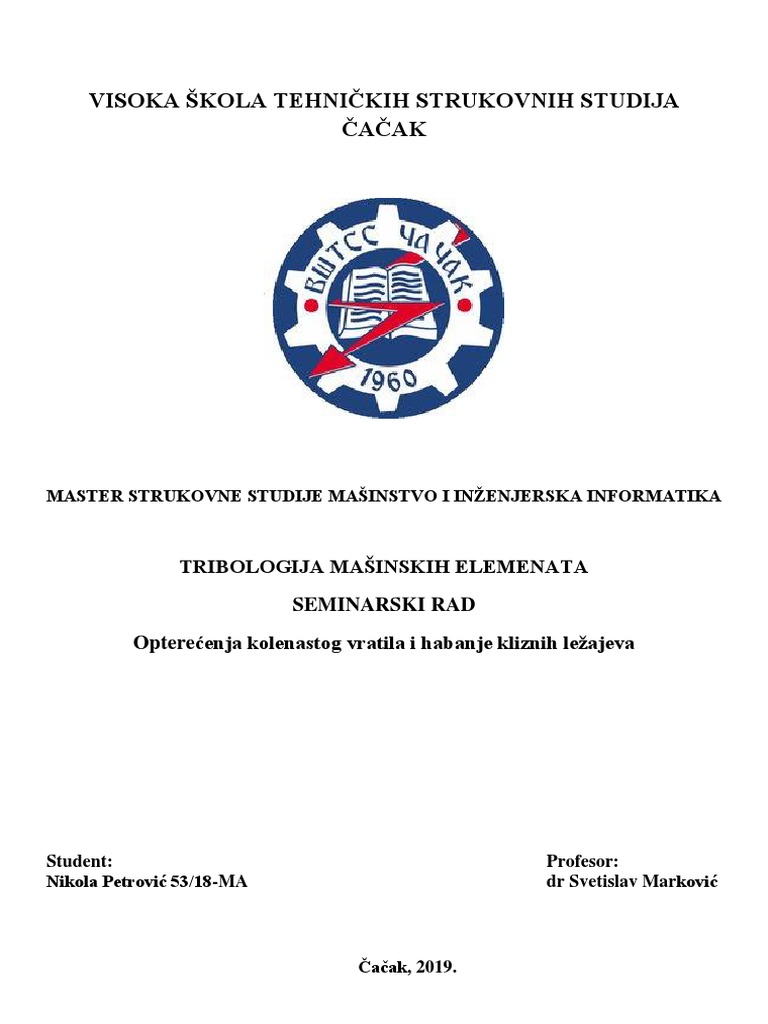 Tribologija Kolenasto Vratilo | PDF