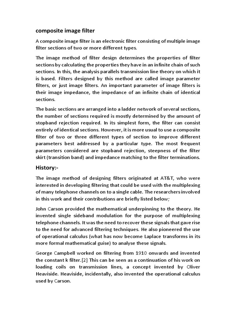 Image Fillter | PDF | Electrical Circuits | Electromagnetism