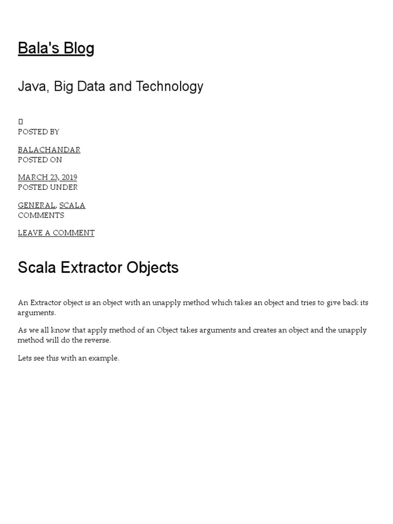 Bala's Blog: Java, Big Data and Technology | PDF