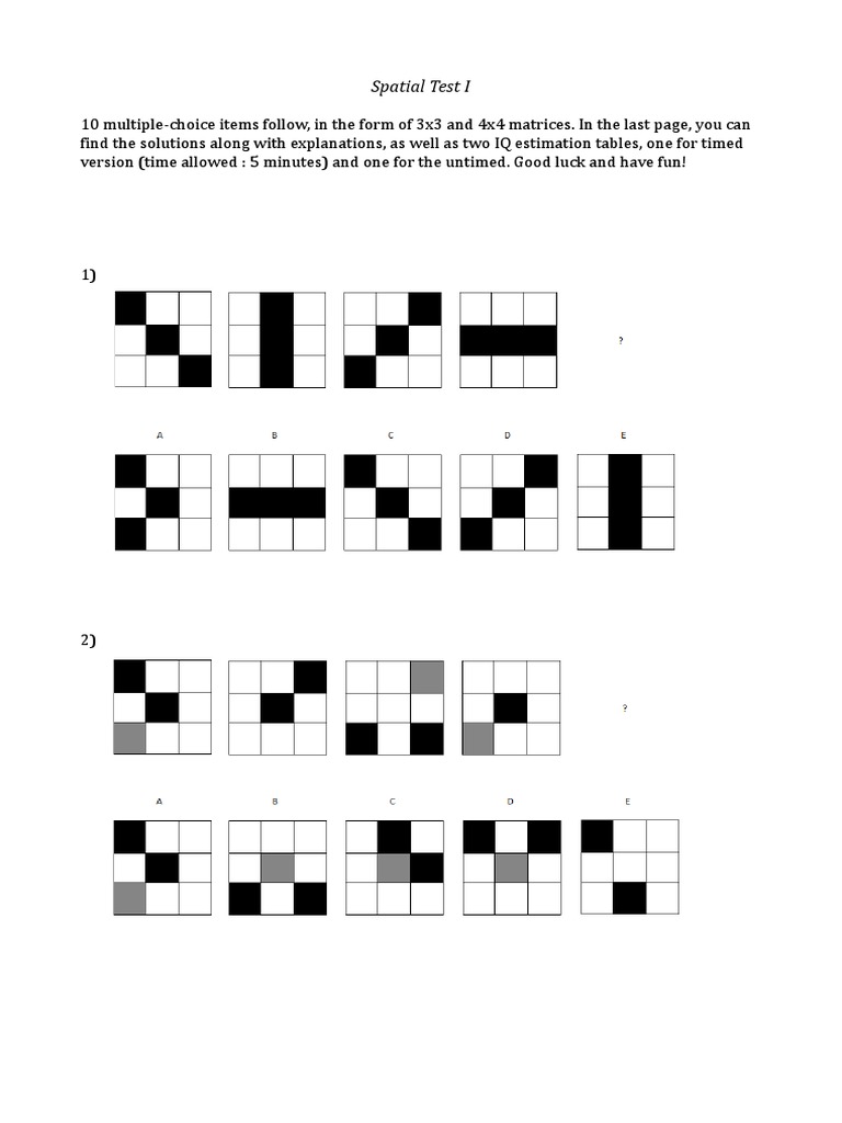 Spatial Test I | PDF