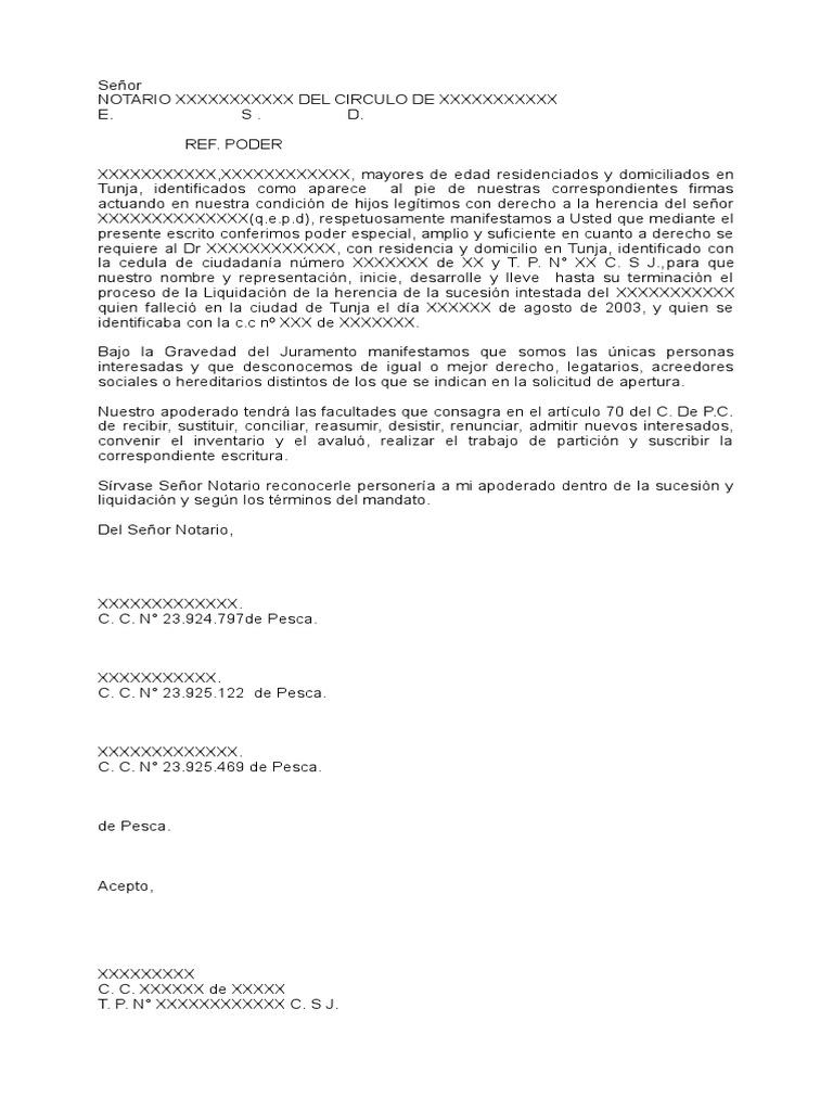 Poder Sucesion Notaria Por Venta de Derechos Sucesorales | PDF | Herencia | Información del gobierno