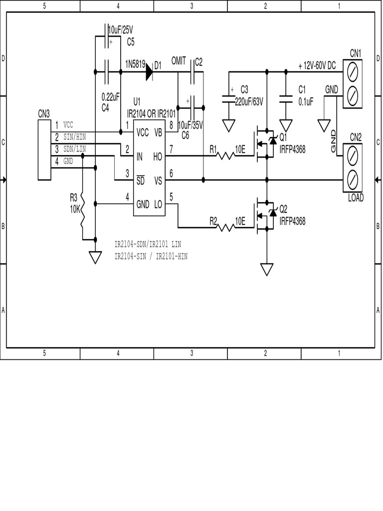 Half Bridge Based On IR2104 SCHEMATIC PDF | PDF