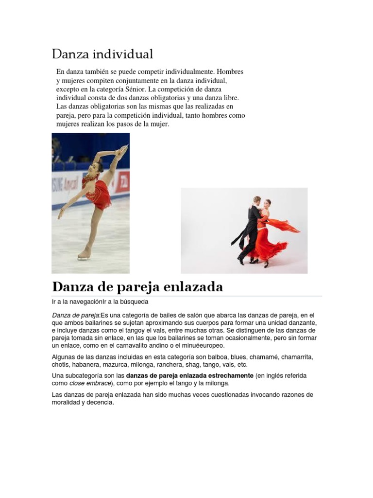 Danza Individual | Bailes | Las artes escénicas