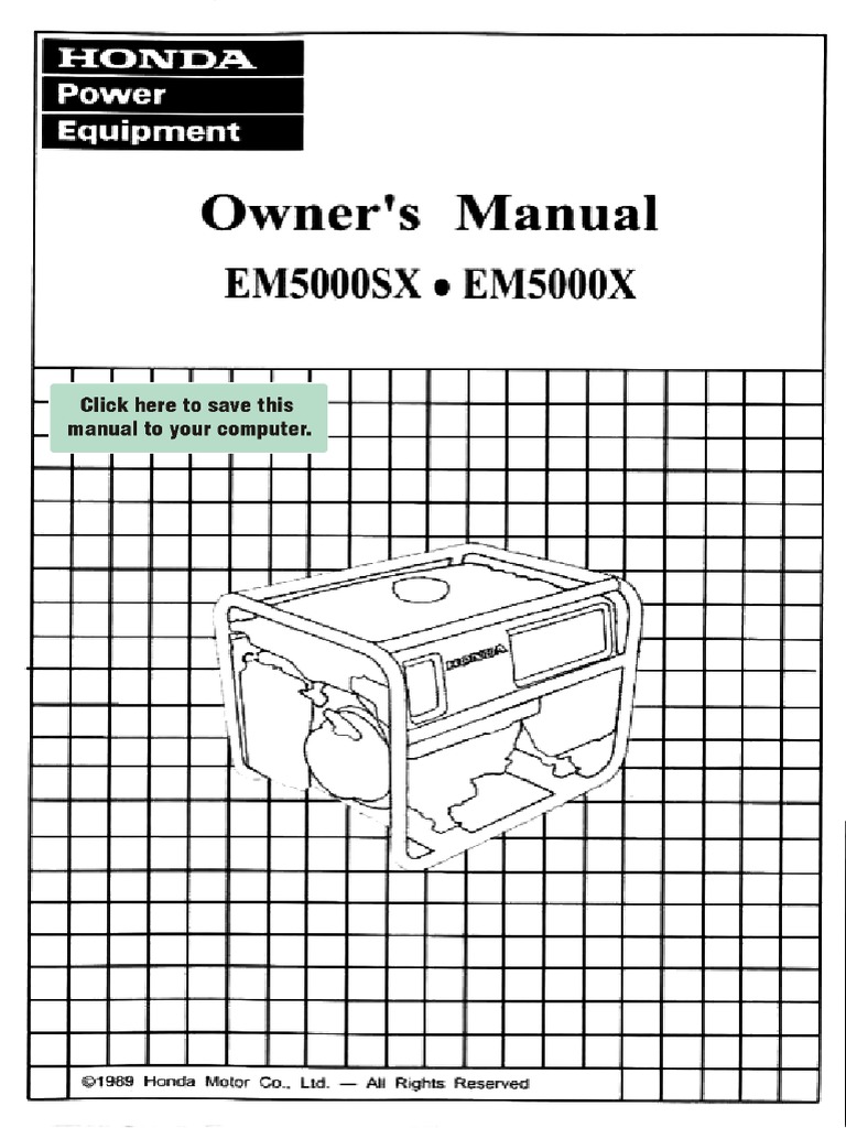 Honda Em5000s | Download Free PDF | Gasoline | Direct Current