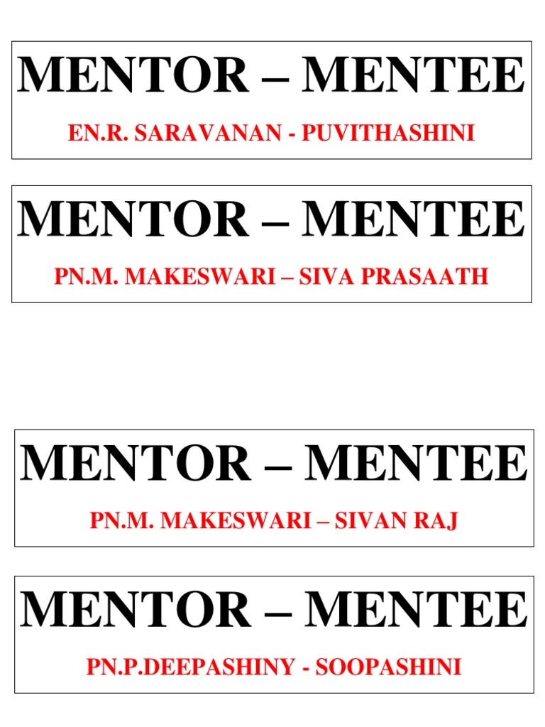 Mentor Mentee Fail | PDF