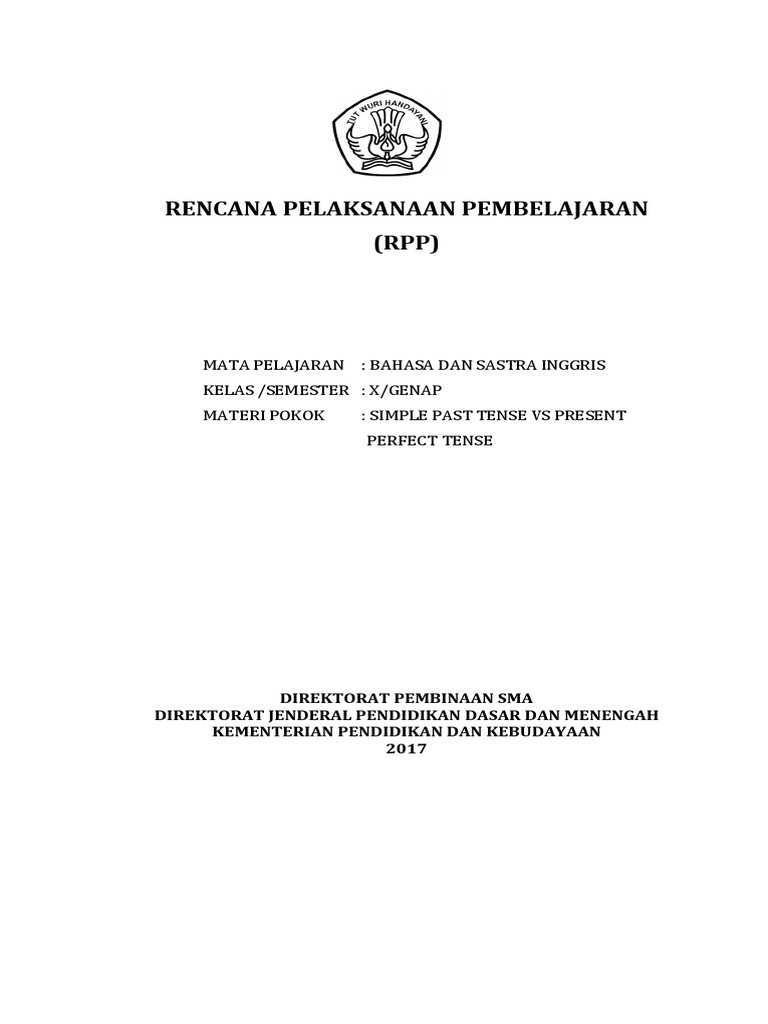 RPP KD 7 Simple Past & Present Perfect (Autosaved) Revisi | PDF