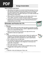 Energy Conservation and Work Simplification Handout | PDF