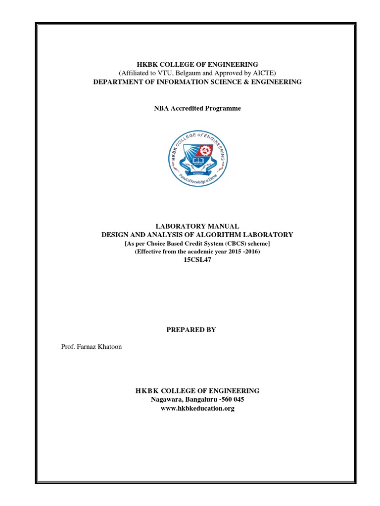 Affiliated To VTU, Belgaum and Approved by AICTE | PDF | Engineering ...