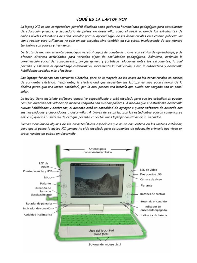 Qué Es La Laptop Xo | PDF | Teclado | Ordenador portátil