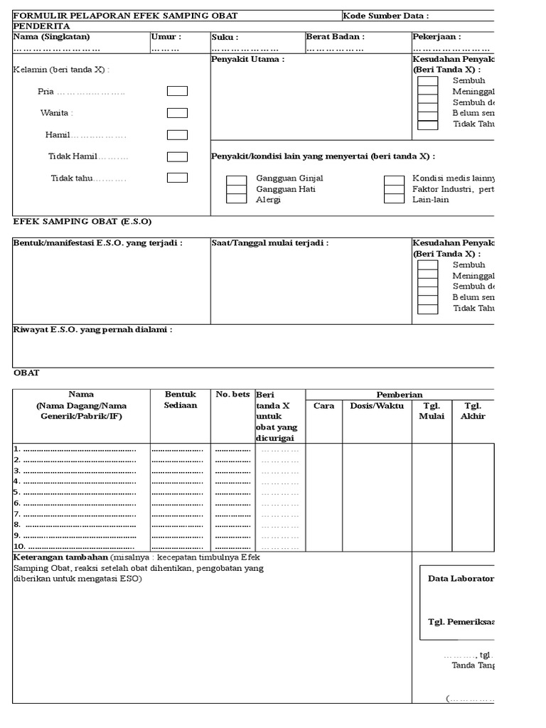 Form Meso (Bpom) | PDF