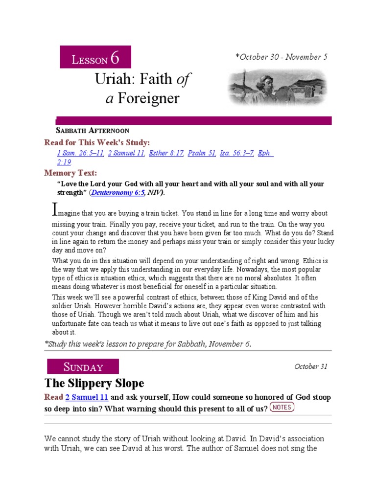 Uriah: Faith Of: A Foreigner | PDF | David | Books Of The Hebrew Bible