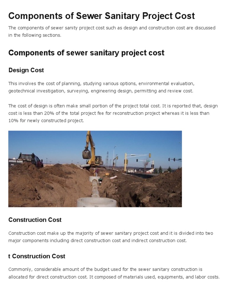 Components of Sewer Sanitary Project Cost | PDF | Sanitary Sewer ...