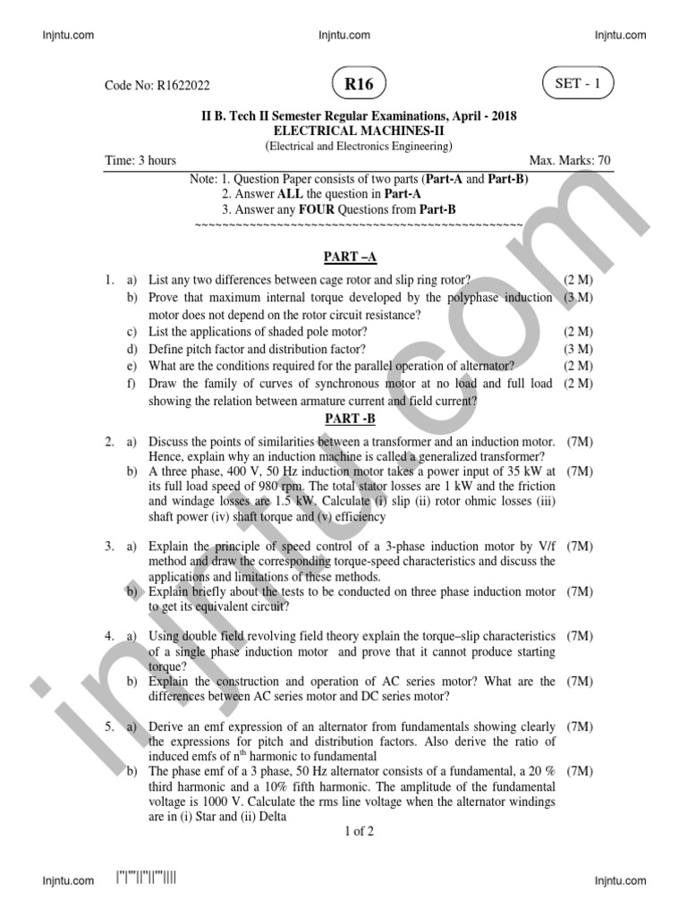 Electrical Machines II | PDF | Electric Motor | Magnetism