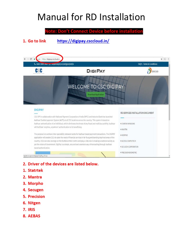 RD Service Manual | PDF | Java (Programming Language) | Operating System Families