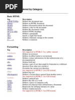 List of HTML Tags: Tag Description | PDF | Html Element | Html5