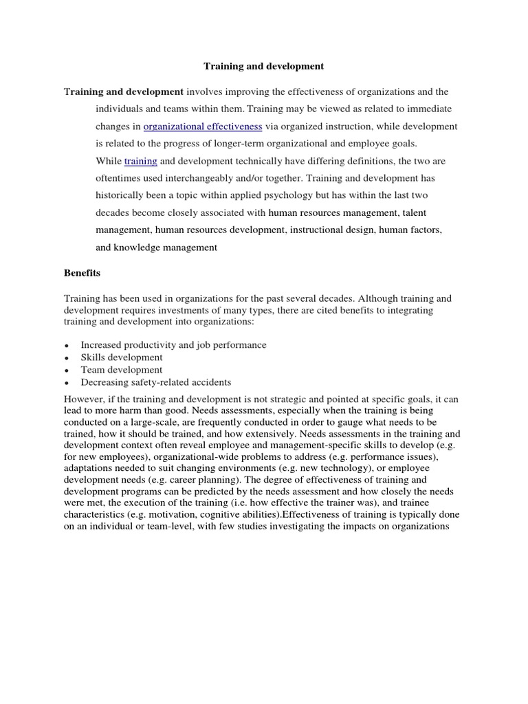 Effective Training and Development Strategies | PDF ...