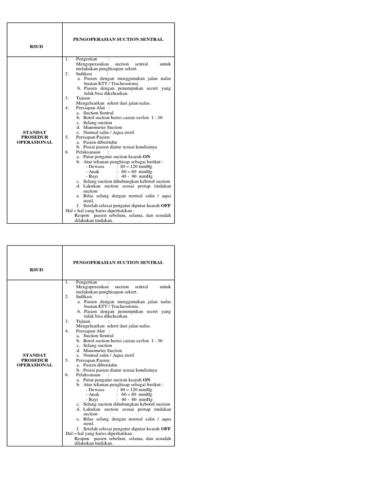 Spo Suction Sentral | PDF