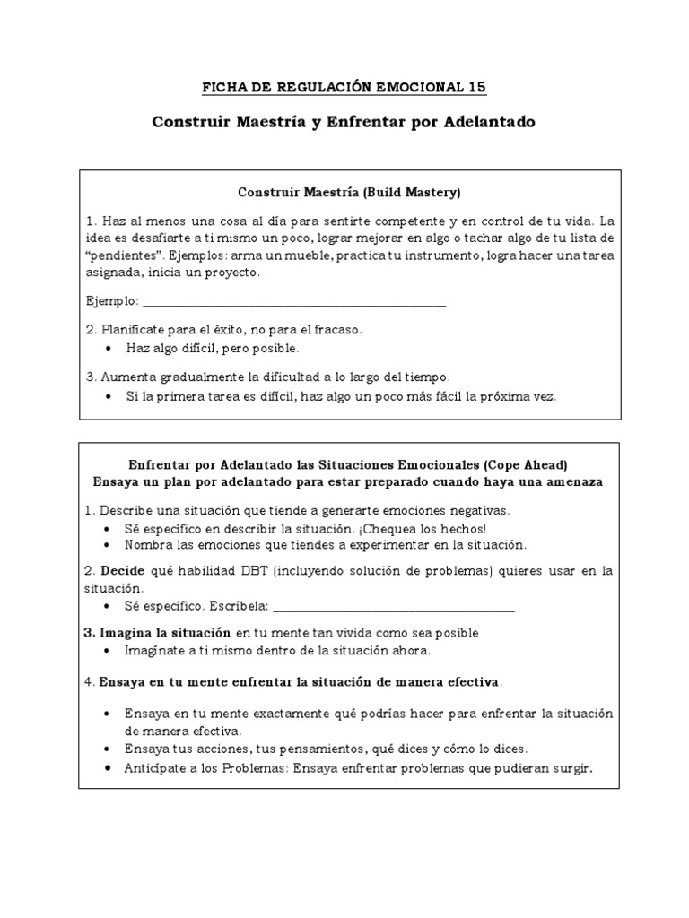 Ejercicios de Regulación Emocional | PDF | Dormir | Alimentos