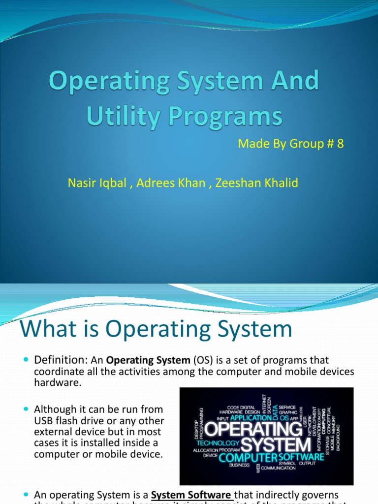 Presentation On Utility Programs | PDF | Operating System | Tablet Computer