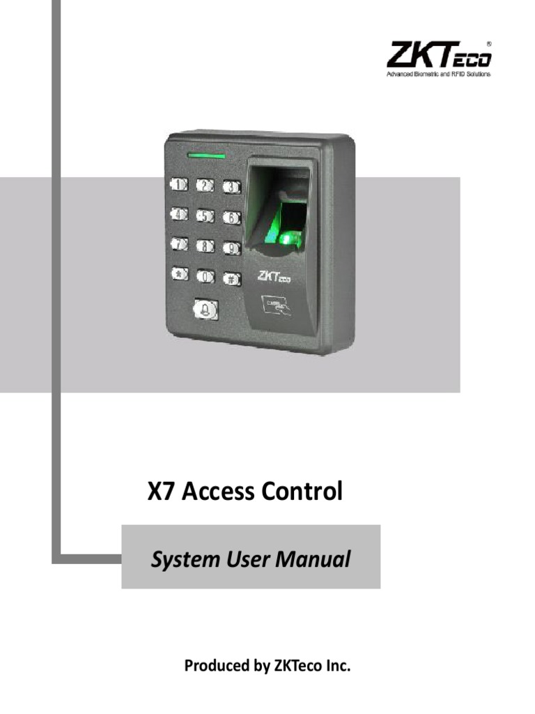 X7 User Manual | PDF | Authentication | Access Control