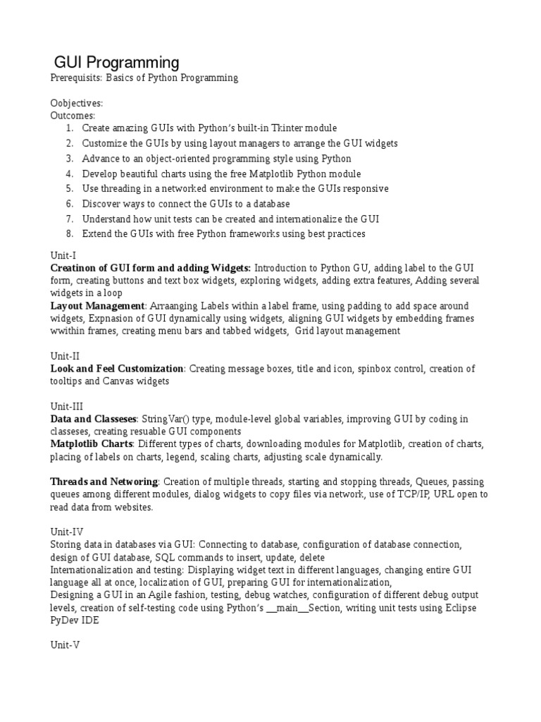 GUI Prog | PDF | Graphical User Interfaces | Python (Programming Language)