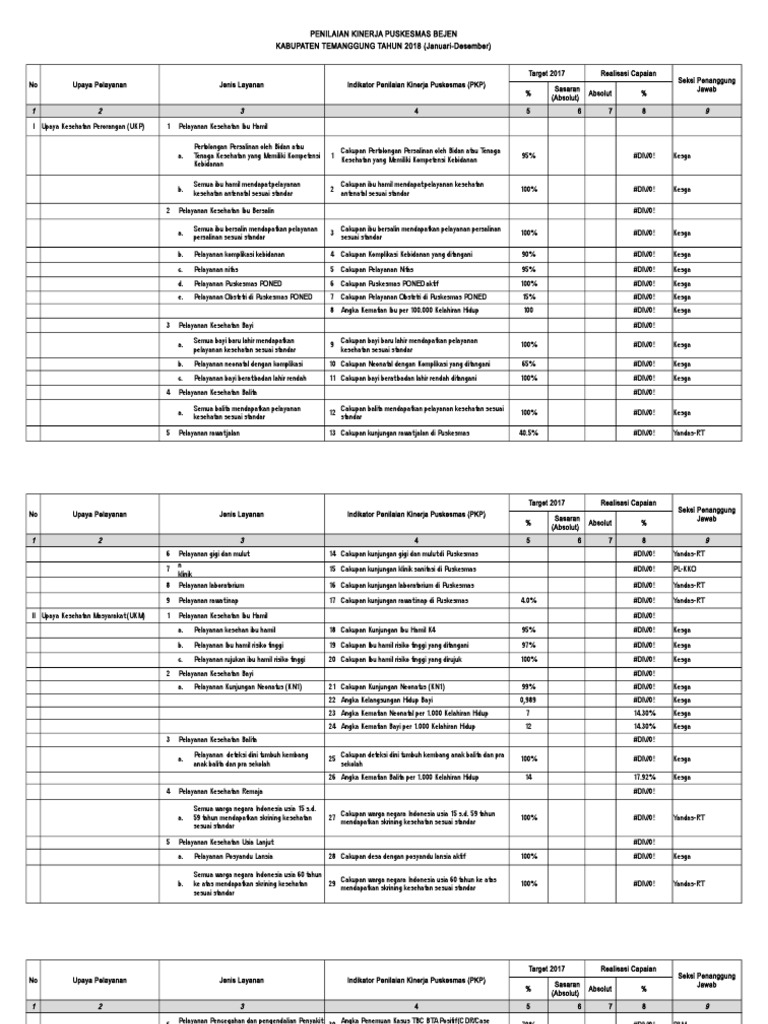 Form Penilaian PKP Puskesmas | PDF
