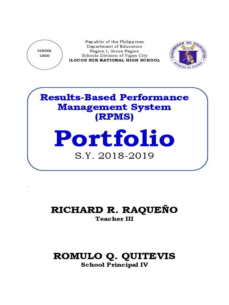Rpms Portfolio (Deped Design) | PDF | Teachers | Curriculum