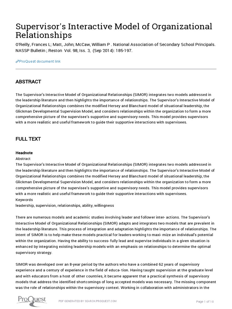 Supervision Models 2 (Recovered) | PDF | Leadership | Motivation