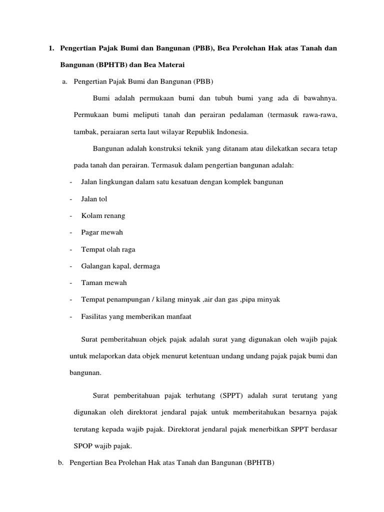 PBB BPHTB Bea Materai Fix | PDF