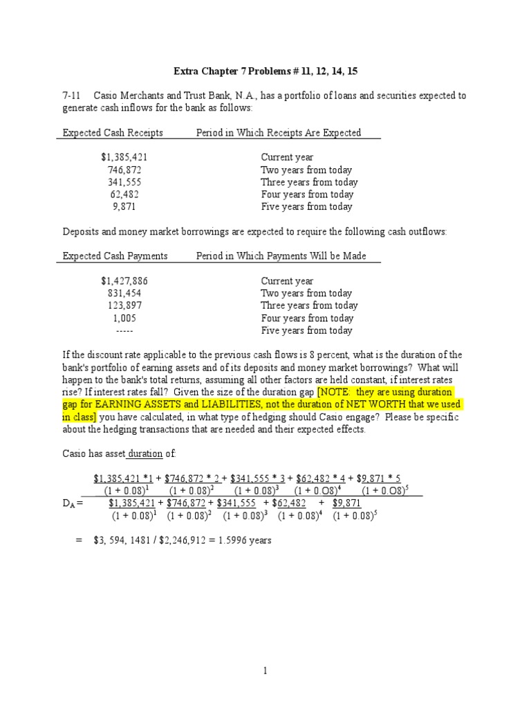 Casio Bank Duration Analysis and Strategies | PDF | Bond Duration | Bonds (Finance)