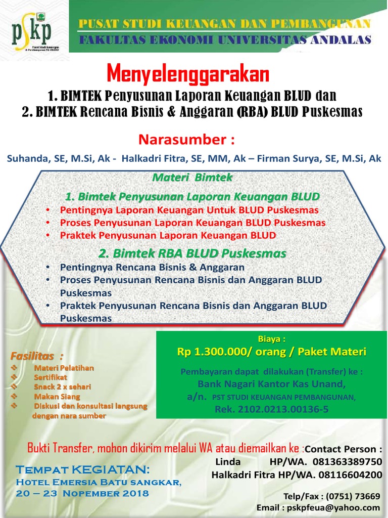 Brosur Bimtek Blud Puskesmas Ok | PDF