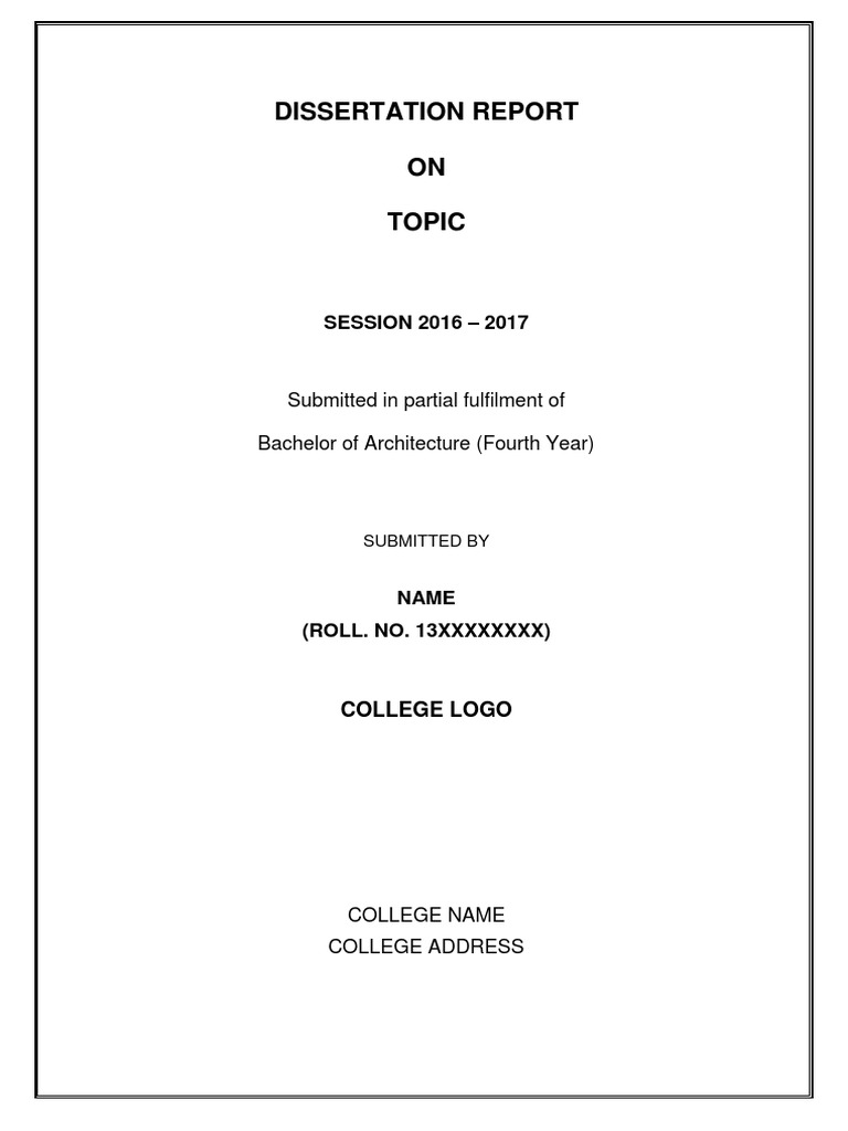 Dissertation Report ON Topic: SESSION 2016 - 2017 | Download Free PDF ...