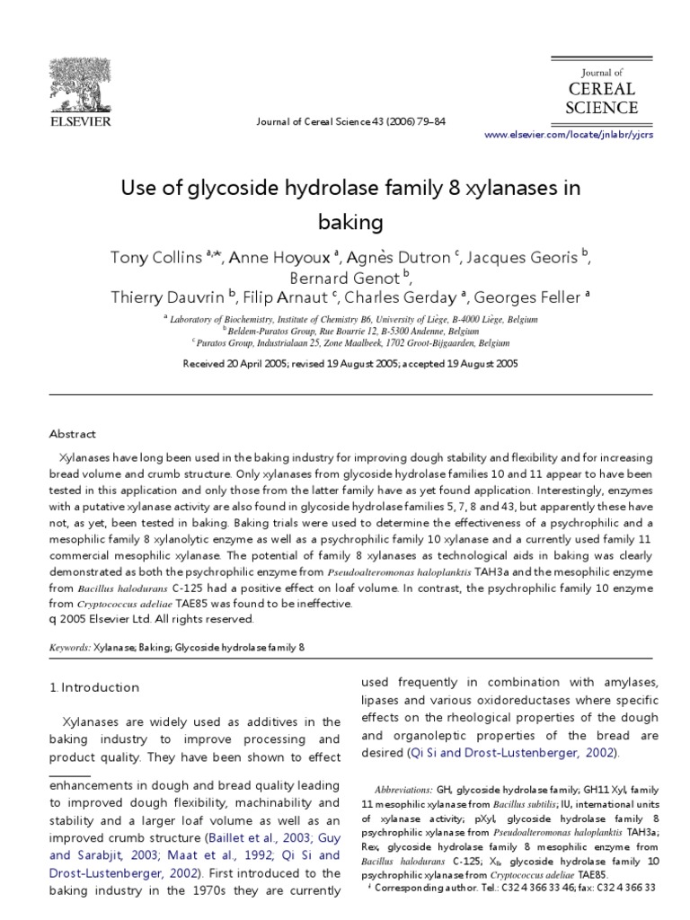 Use of Glycoside Hydrolase Family 8 Xylanases in Baking | PDF | Dough ...
