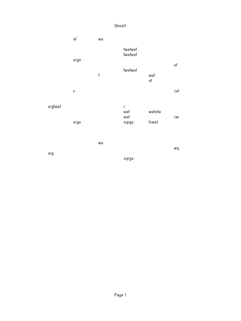 Sheet1 Ef We Fwefwef Fwefwef Erge Ef Fwefwef F Wef Ef V Cef | PDF
